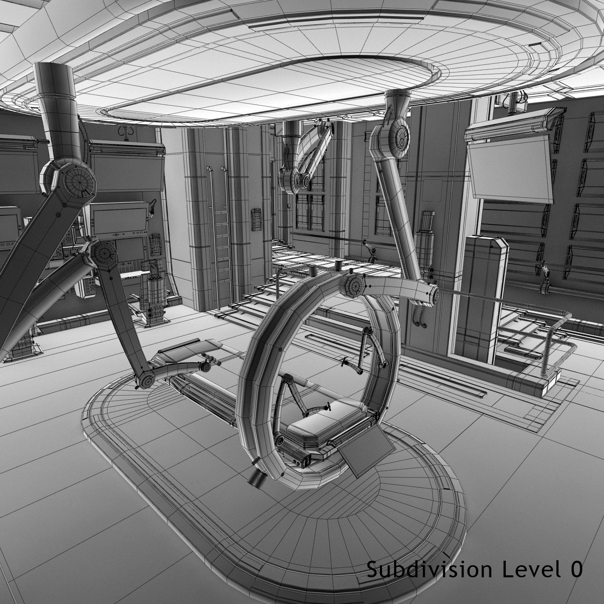 3d futuristic sci fi laboratory