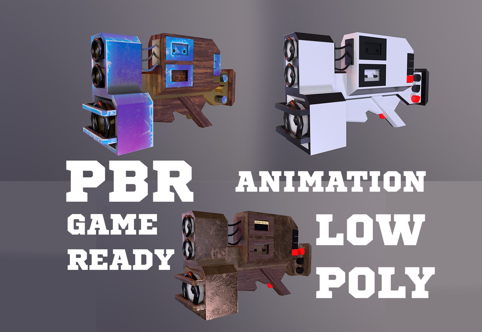 Dubstep Gun Sci Fi Game Ready Low Poly Pbr 3D Model - TurboSquid 1785133