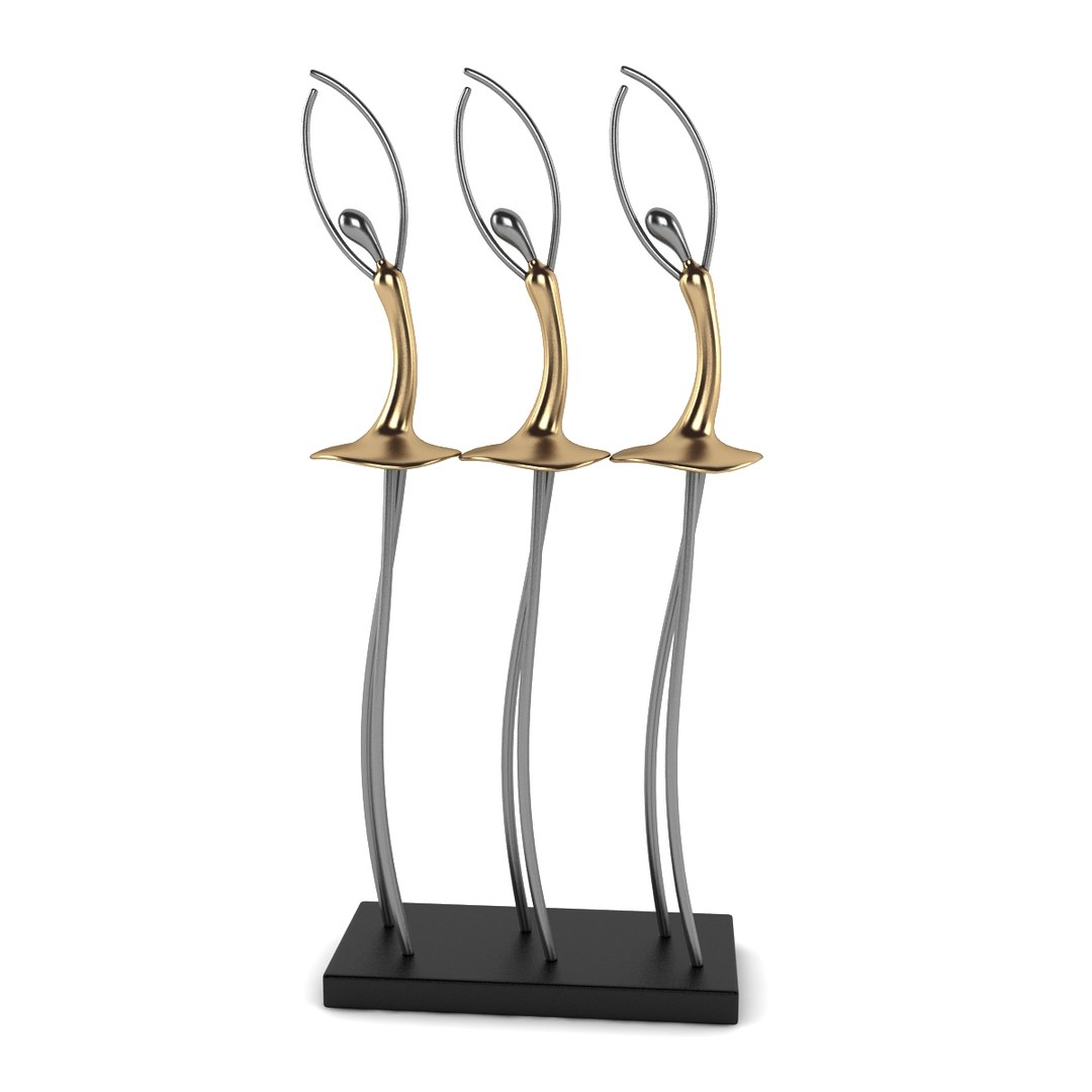 3d model classical dancers statue