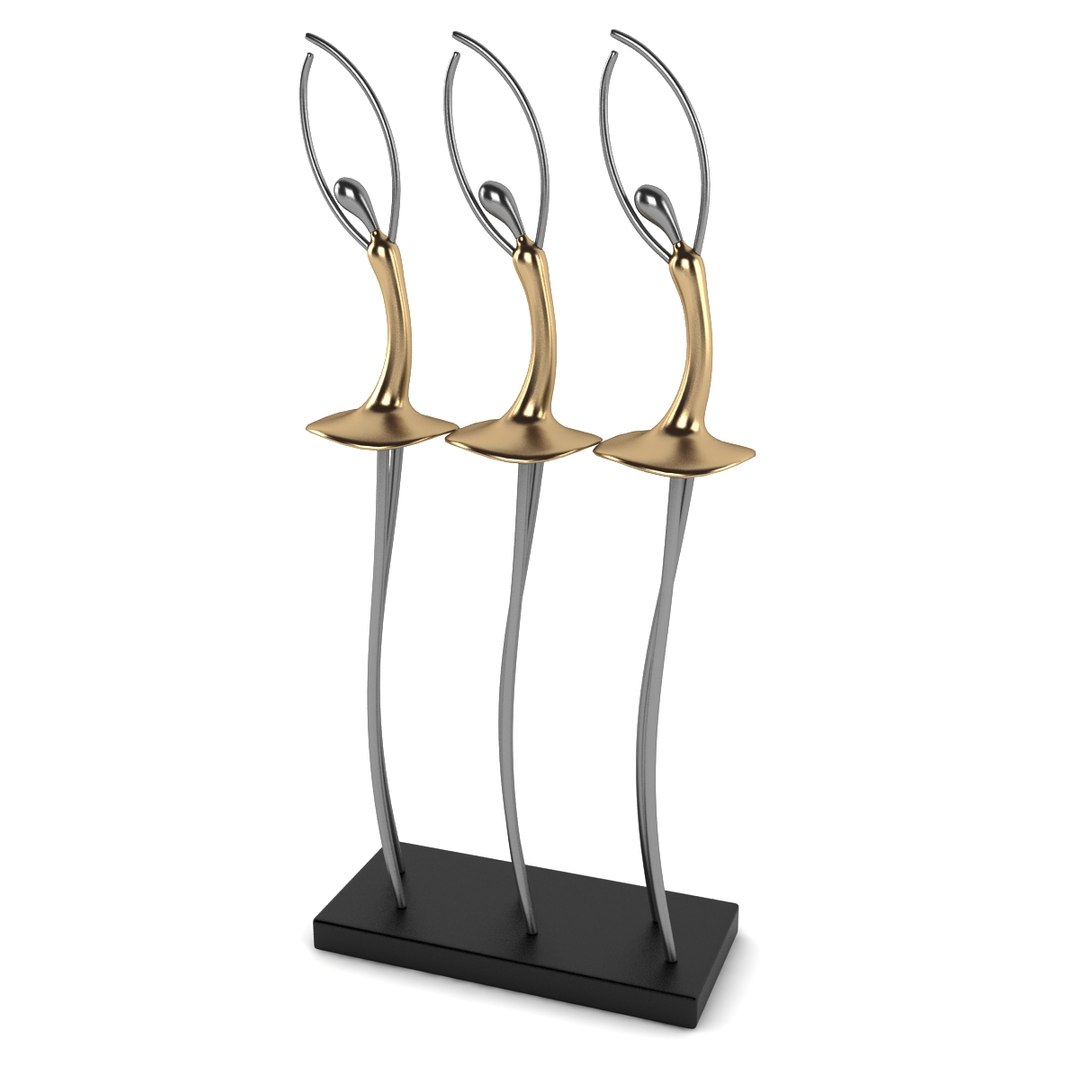 3d model classical dancers statue