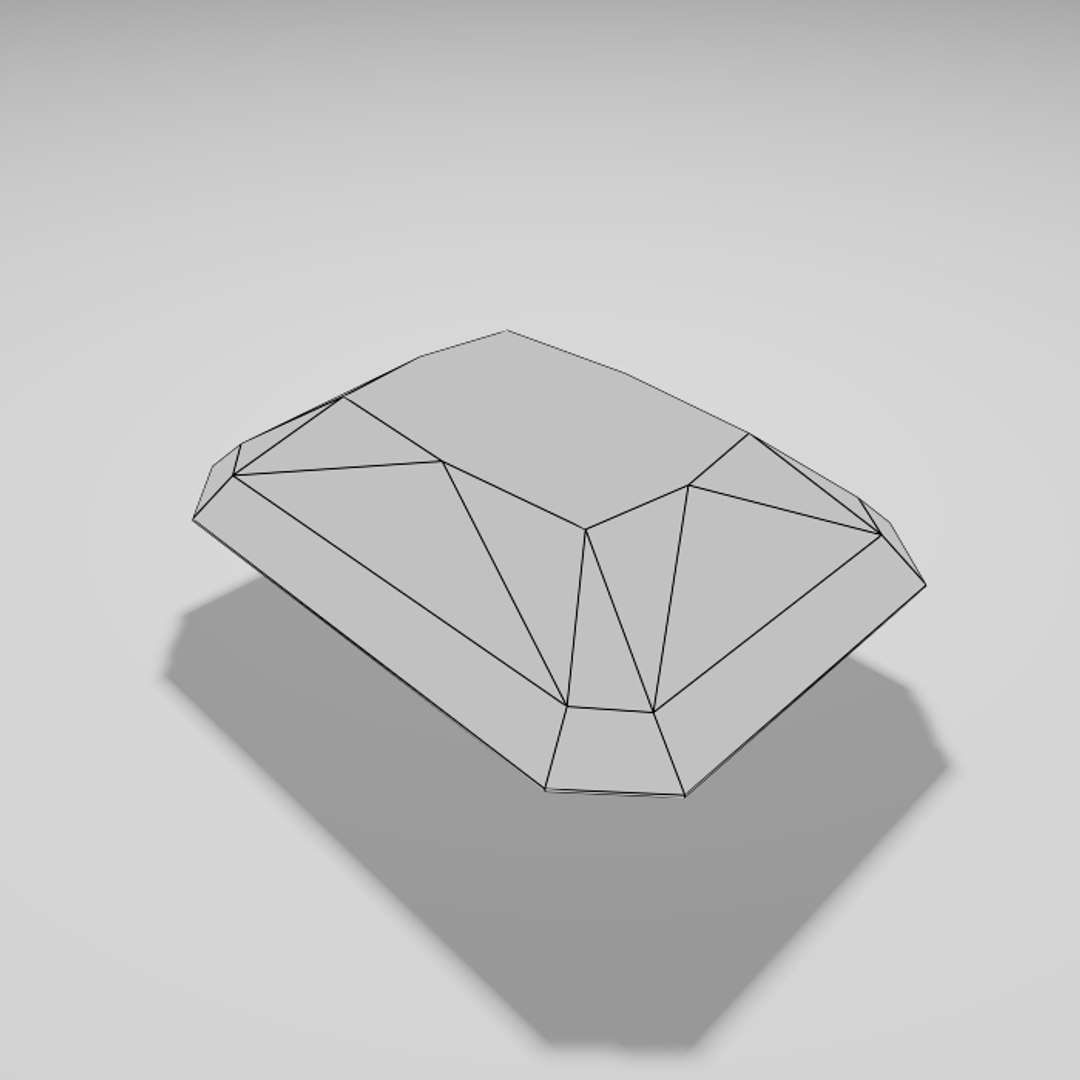 Radiant Cut Diamond 3d Model