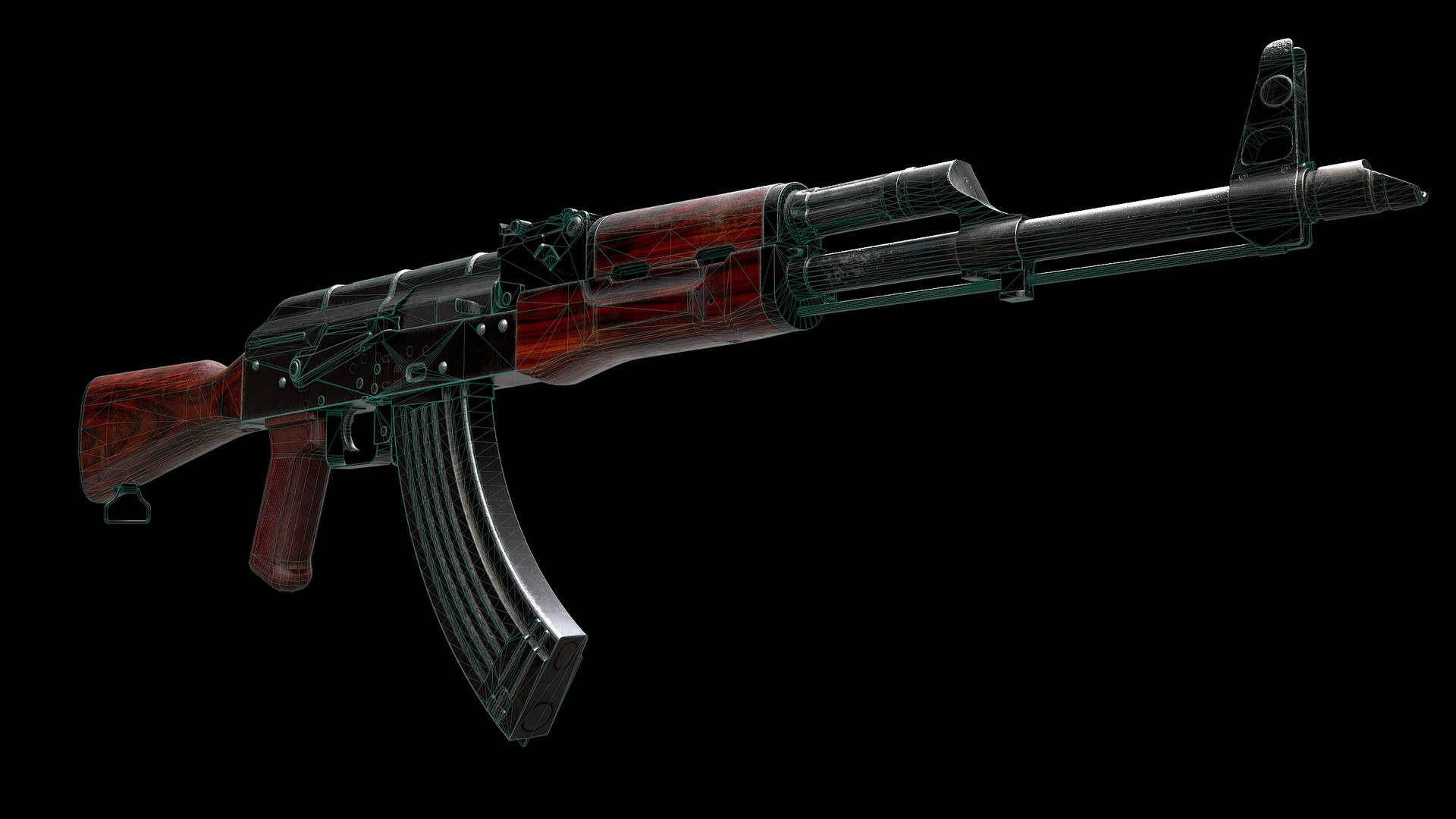AKM Rifle - PBR Game Ready 3D model - TurboSquid 2058244
