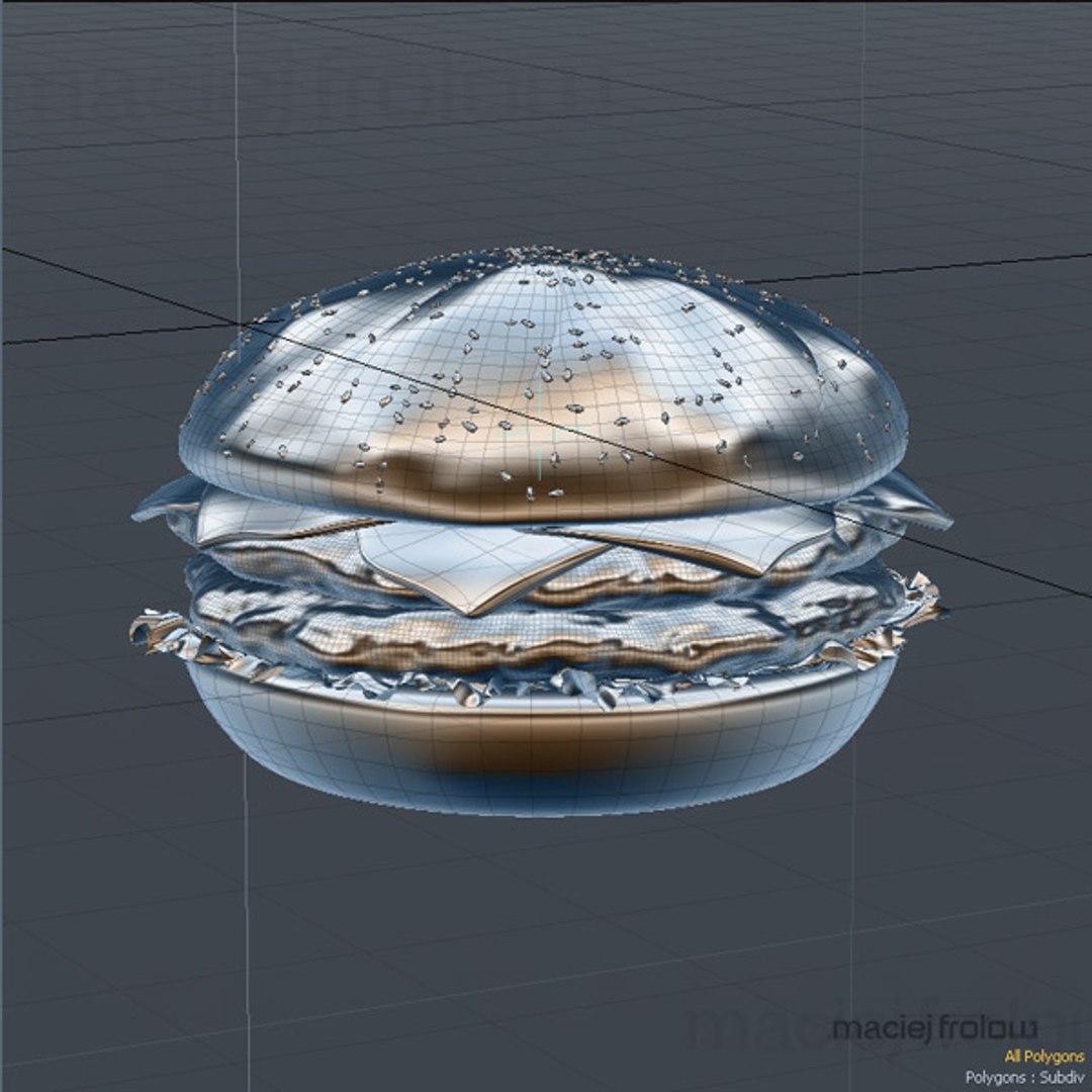 3d Model Hamburger Fries