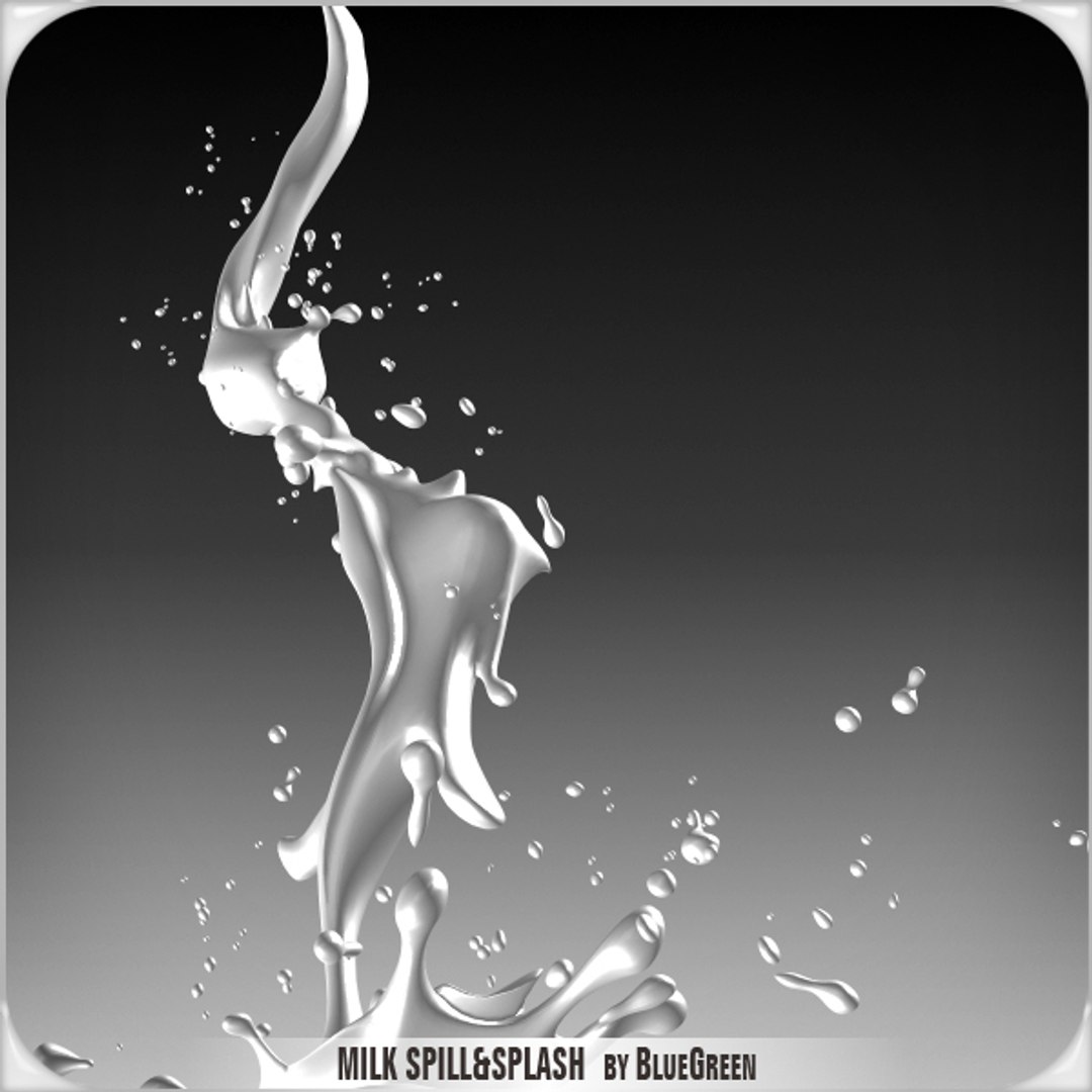Milk Spill Splash 3d Model