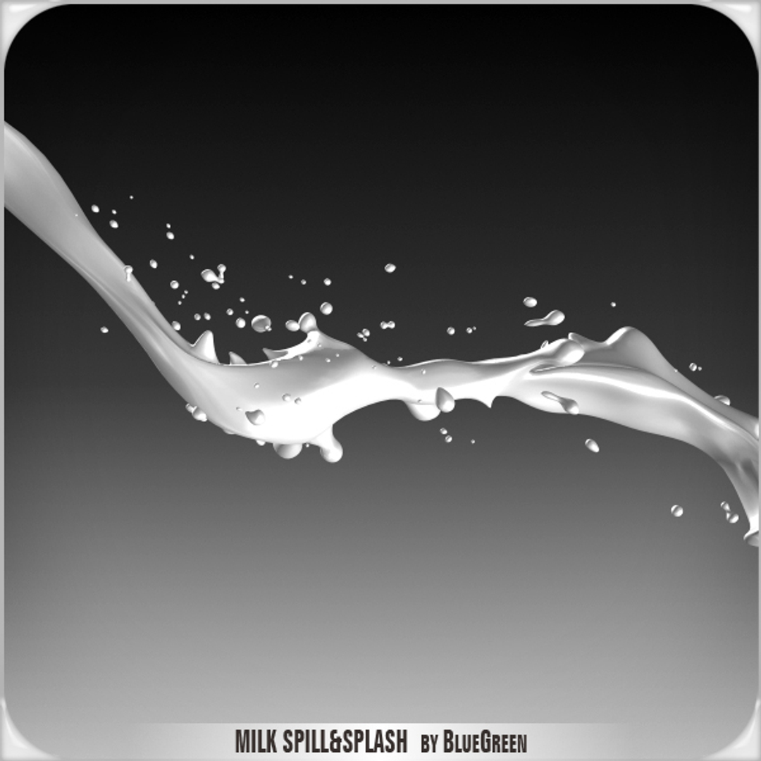 milk spill splash 3d model
