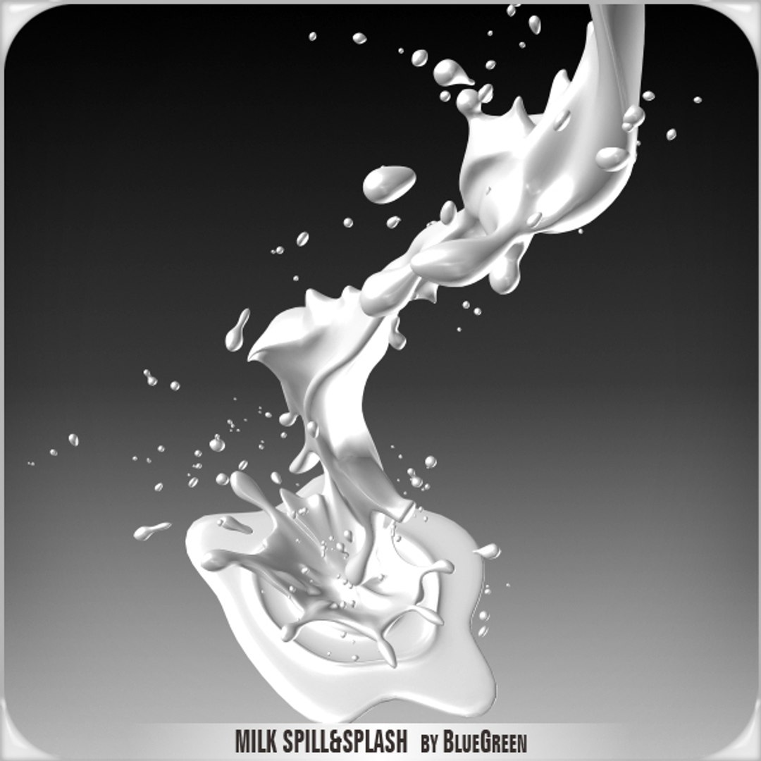 Milk Spill Splash 3d Model