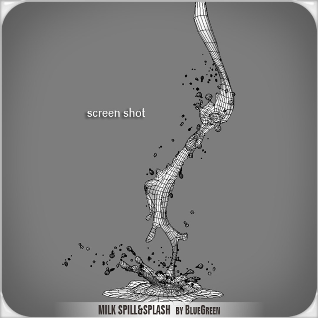 Milk Spill Splash 3d Model