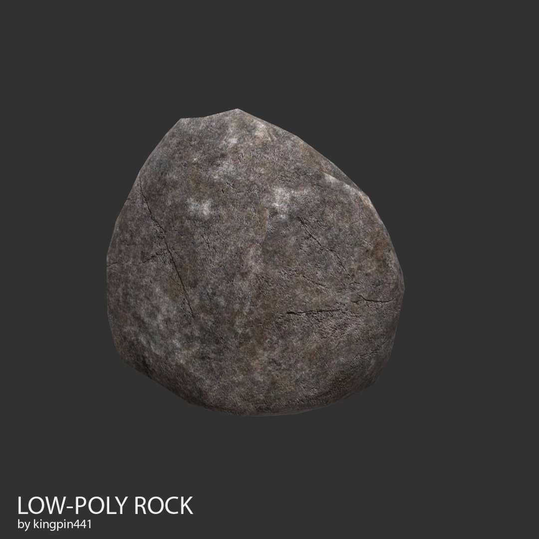 low-poly rock 3ds