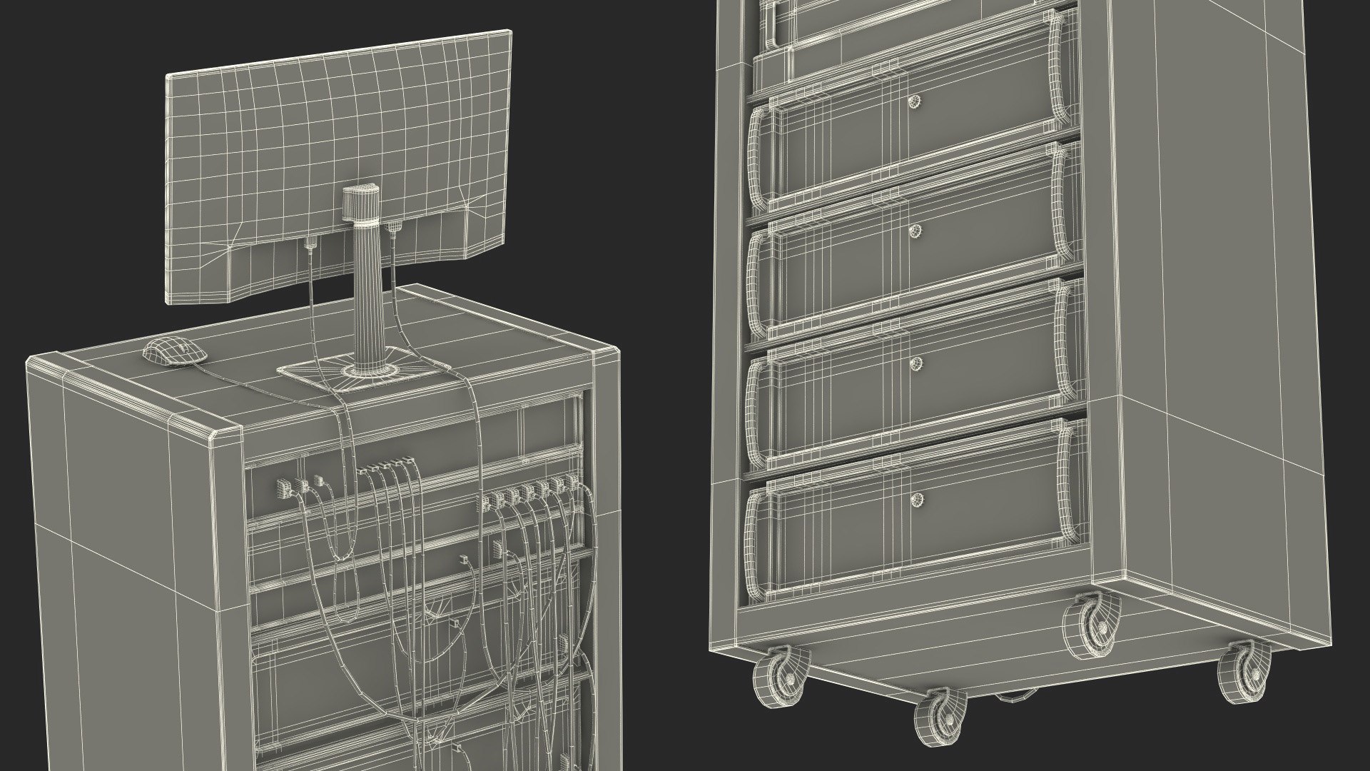 Server Rack With Computer And Monitor Model - TurboSquid 2295985