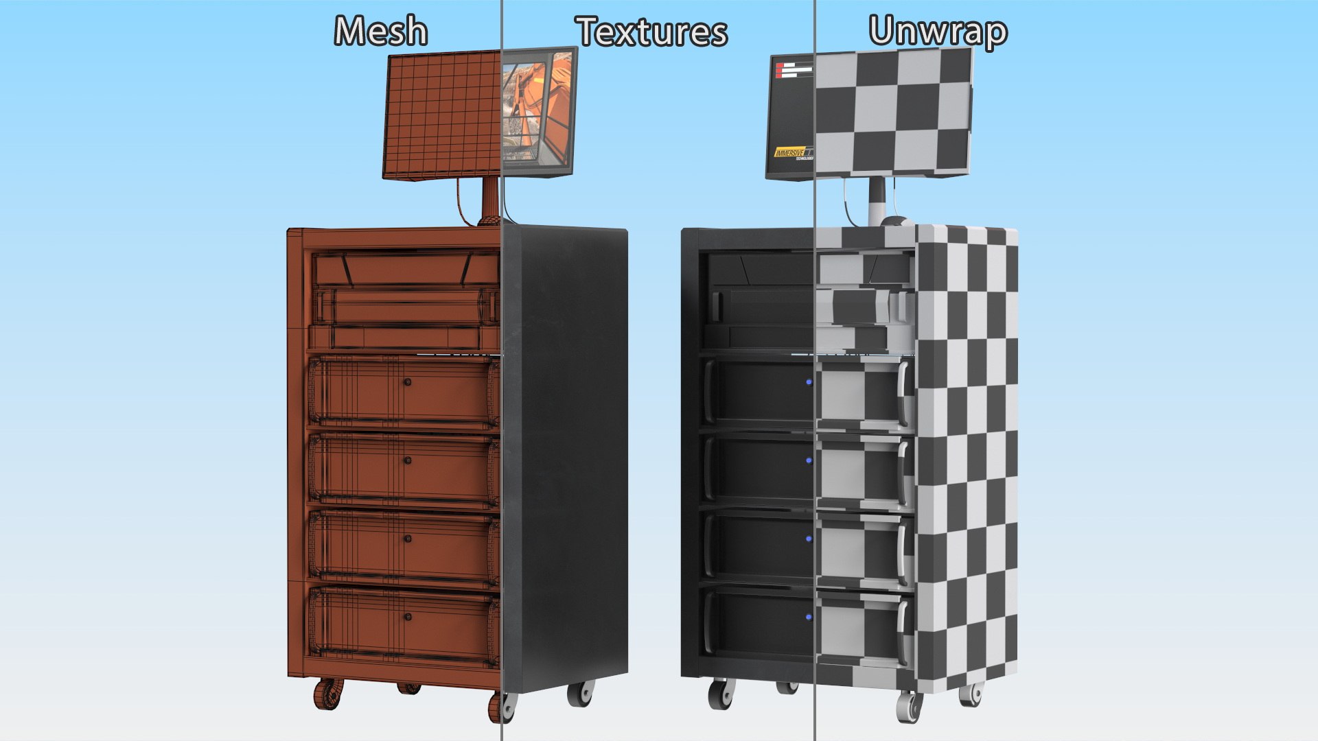 Server Rack With Computer And Monitor Model - TurboSquid 2295985