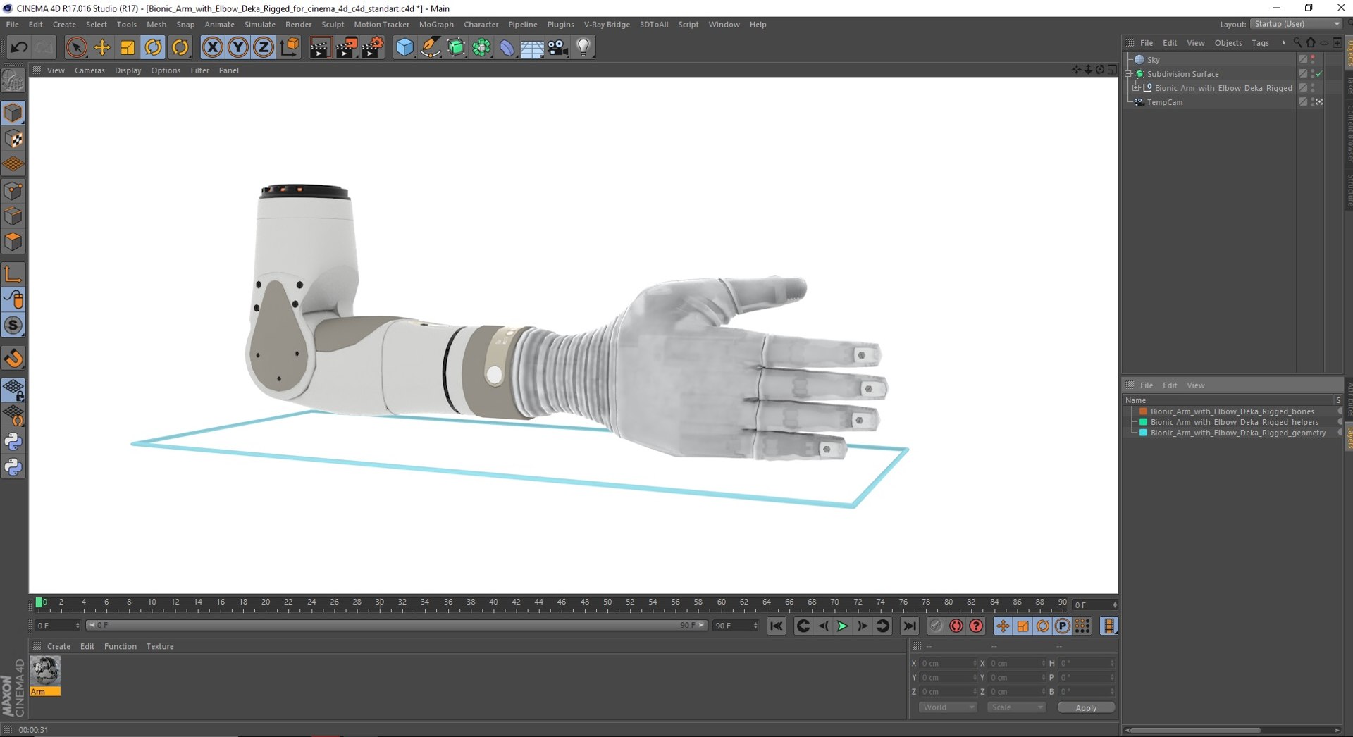 3D Bionic Arm with Elbow Deka Rigged for Cinema 4D - TurboSquid 2077059