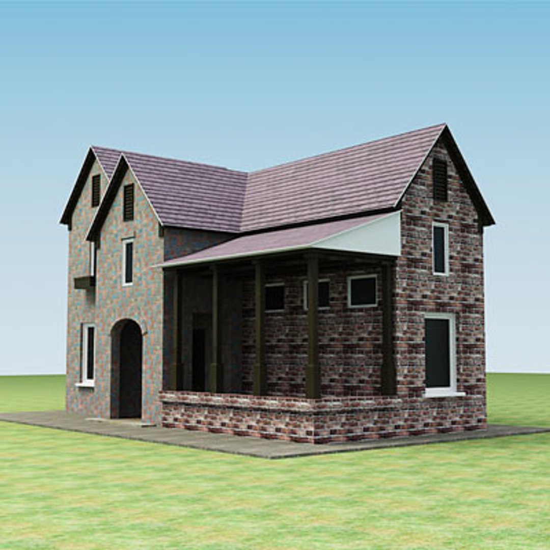 3d small town house building model