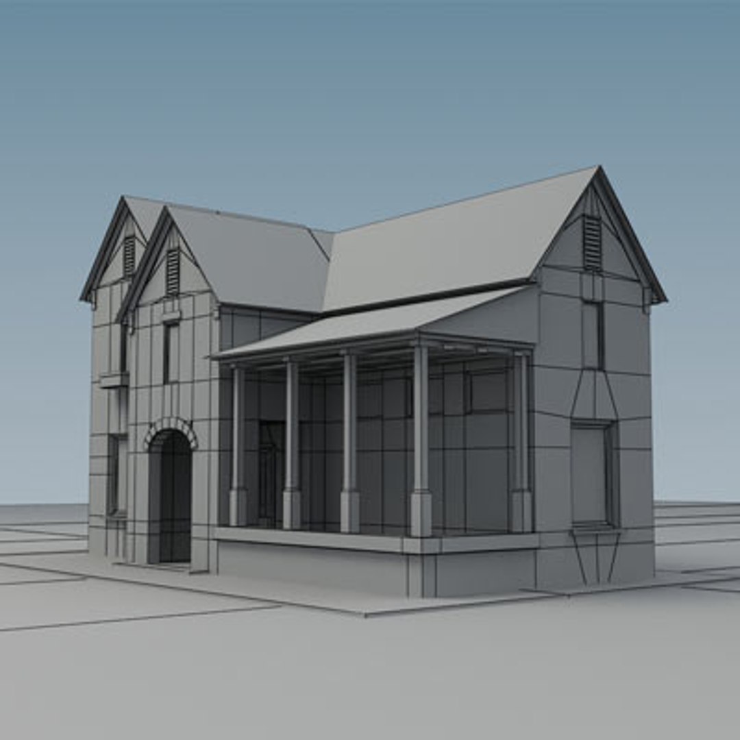 3d small town house building model