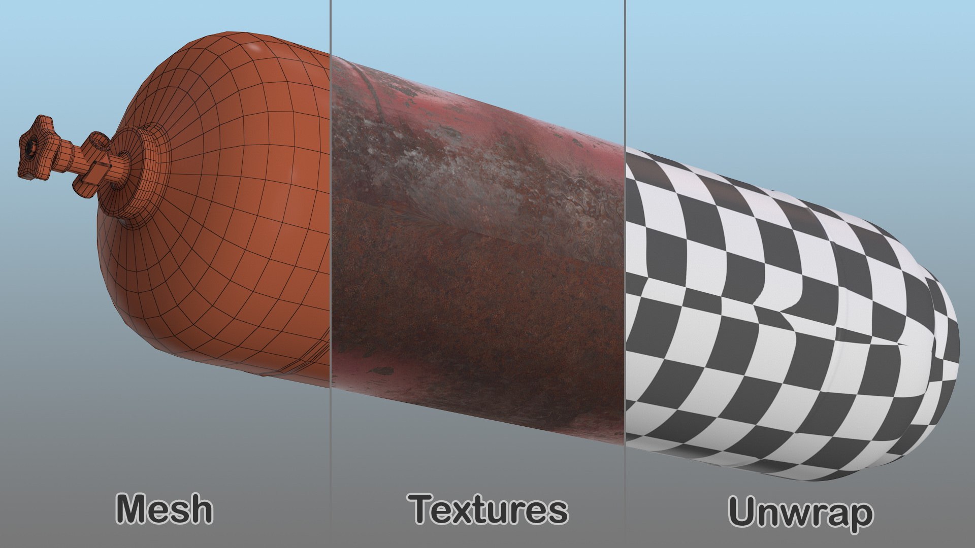 3D Model Acetylene Gas Cylinder Old - TurboSquid 1623285