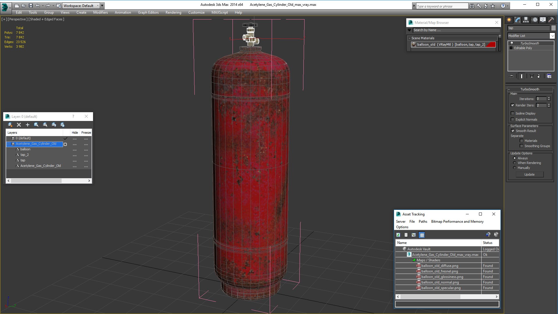 3D Model Acetylene Gas Cylinder Old - TurboSquid 1623285