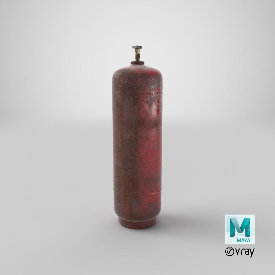 3D model acetylene gas cylinder old - TurboSquid 1623285