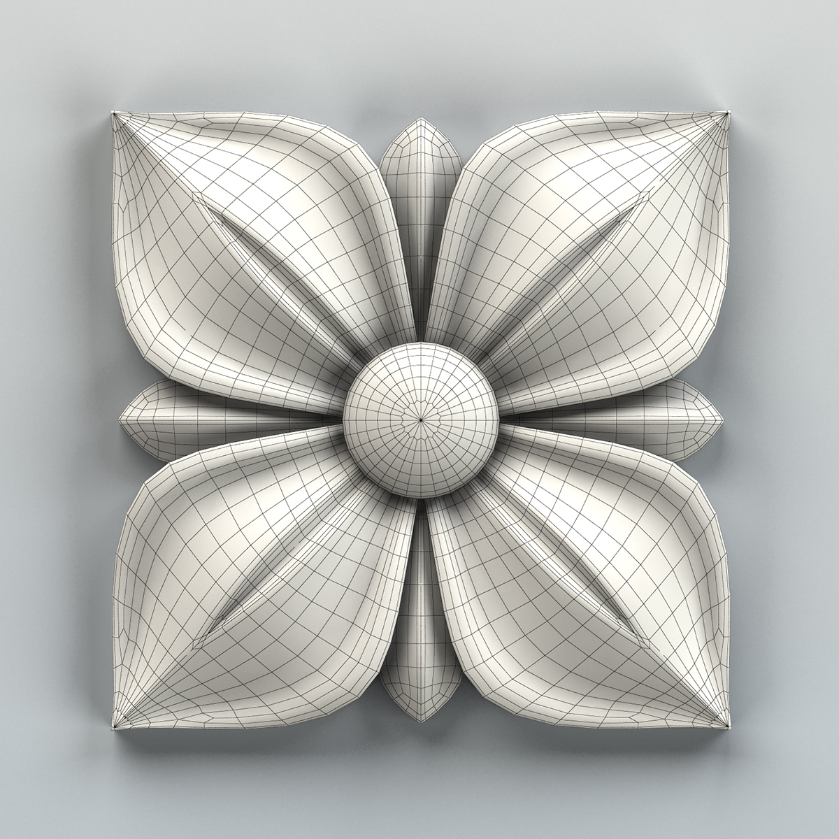 3d square rosette model