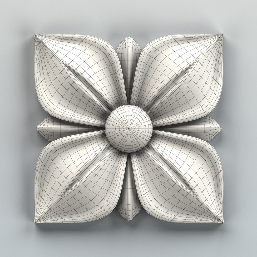 3d Square Rosette Model