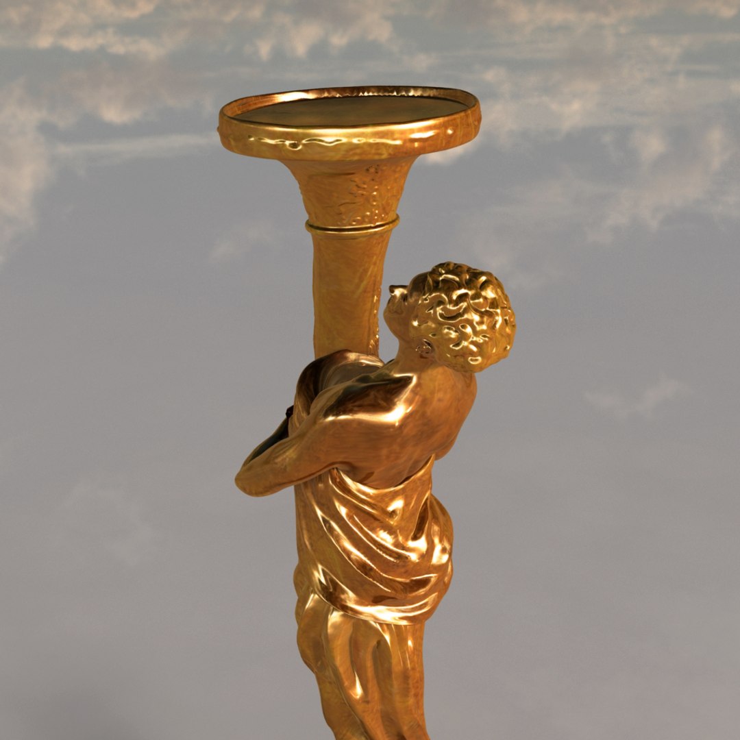 3d Gold Statue Model