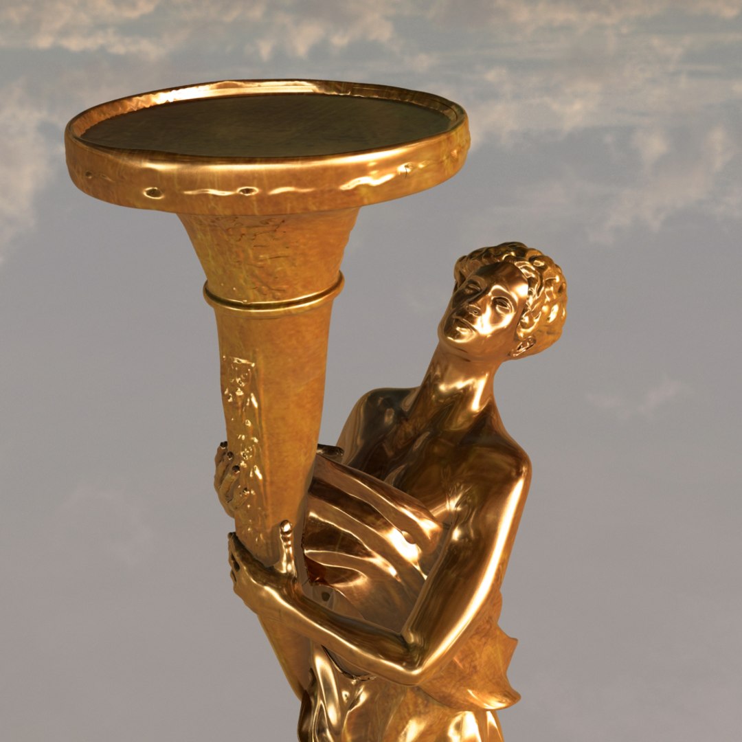 3d Gold Statue Model