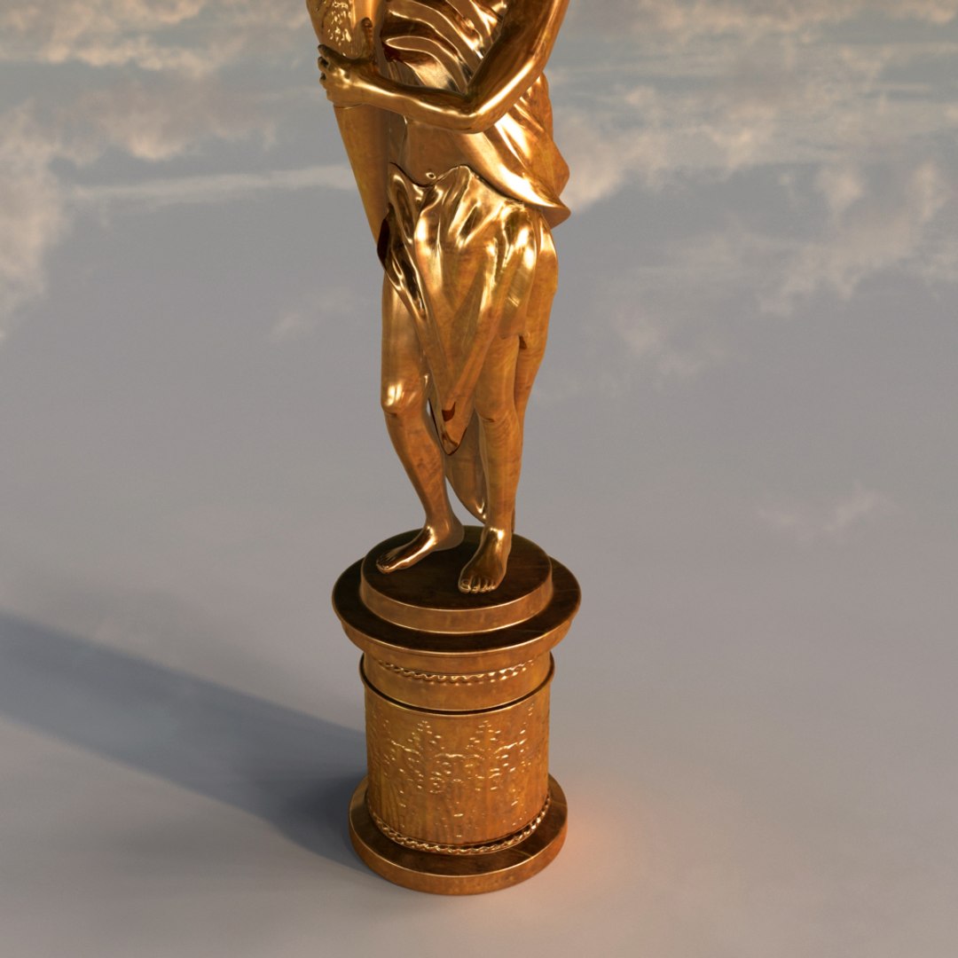 3d Gold Statue Model