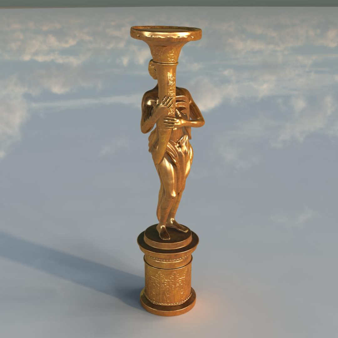 3d Gold Statue Model
