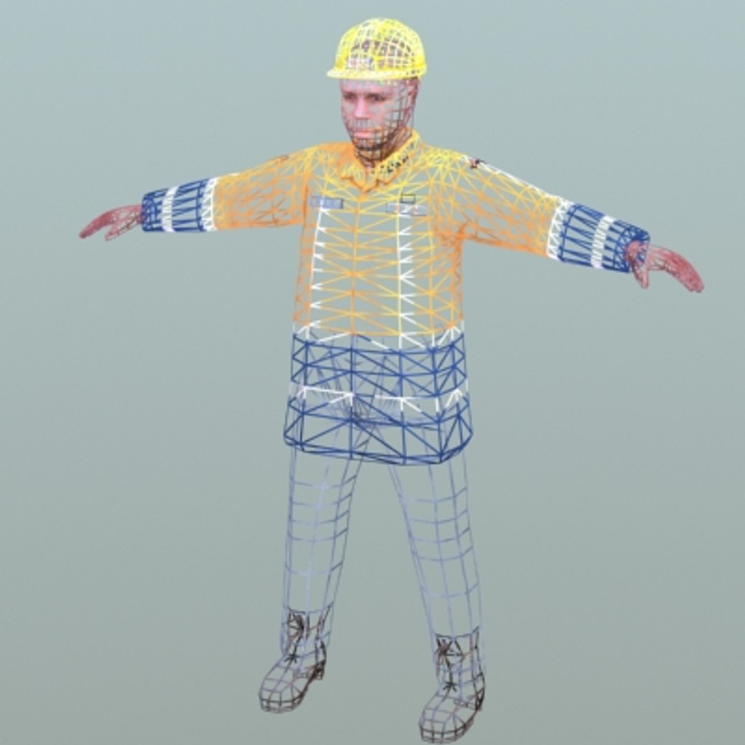 Construction Worker Figure 3ds