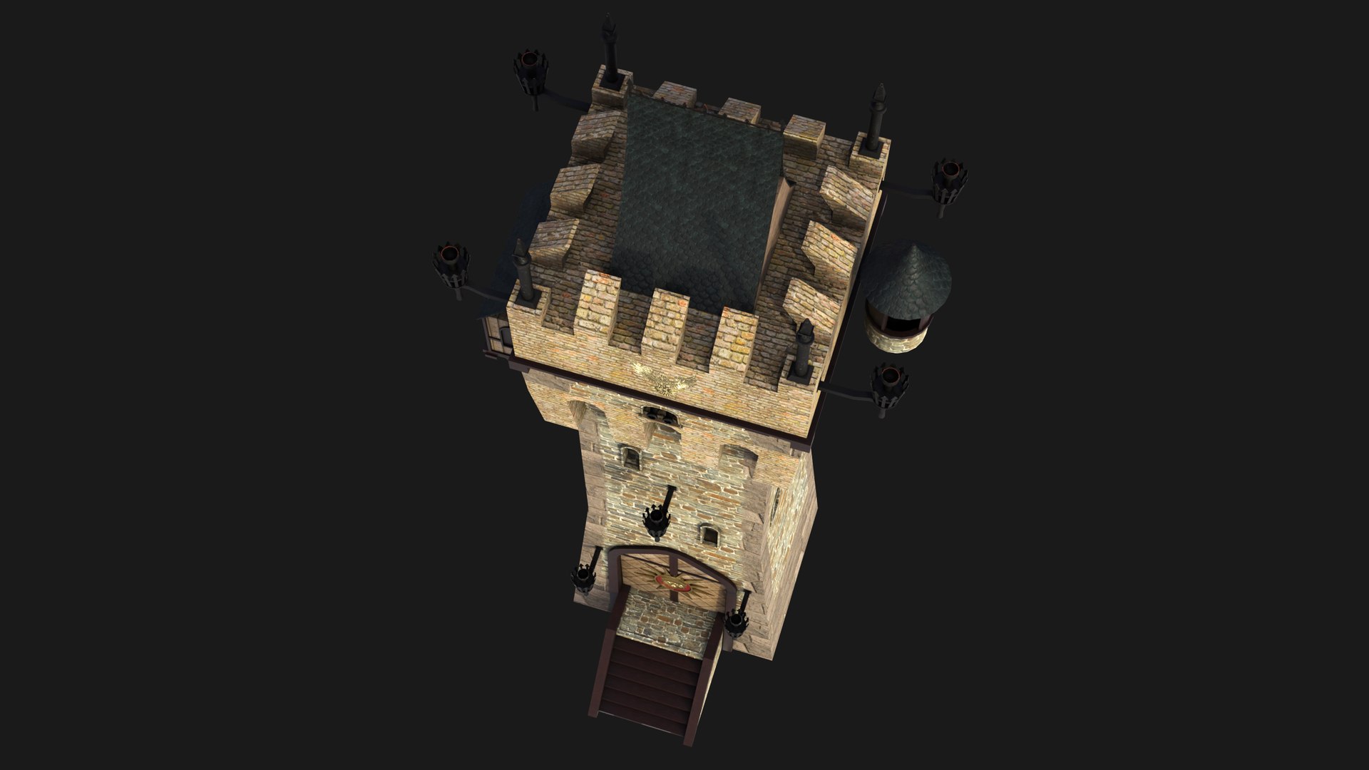 3D Castle Watch Tower 01 All PBR Unity UE Textures Included ...