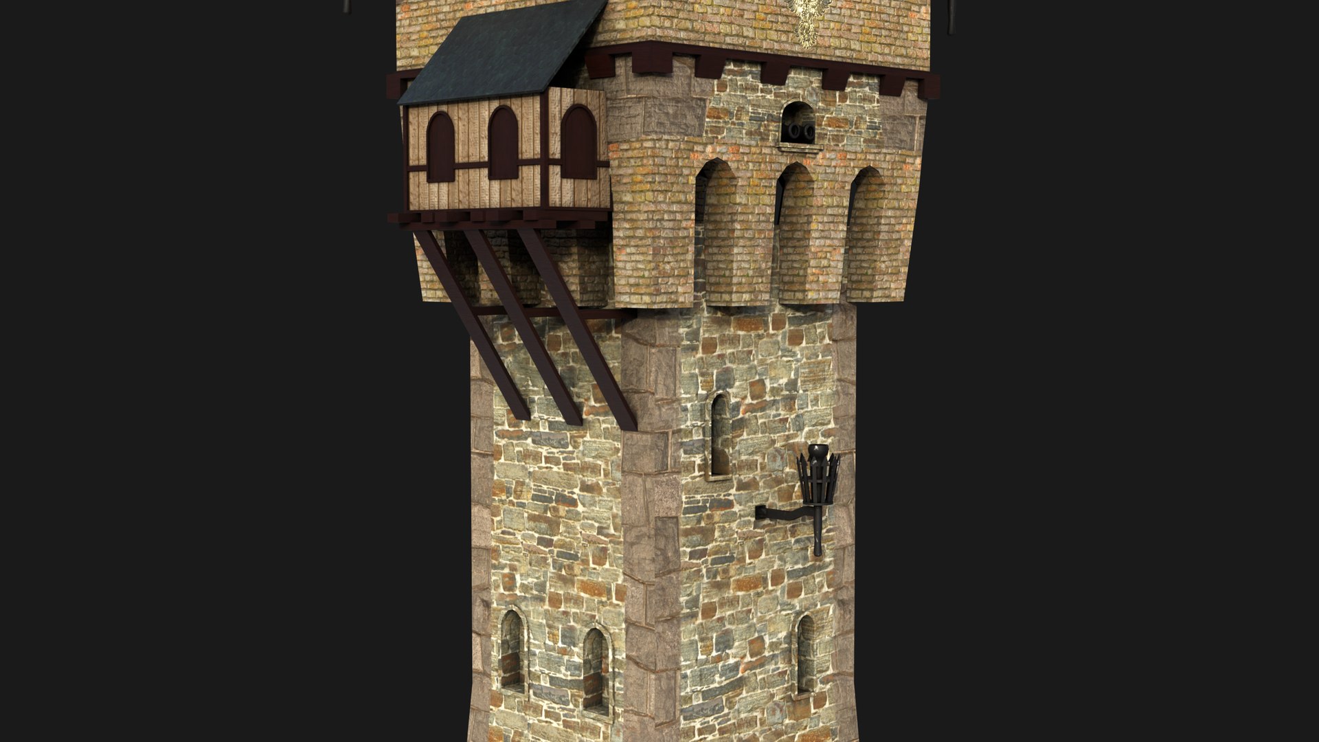 3D Castle Watch Tower 01 All PBR Unity UE Textures Included ...