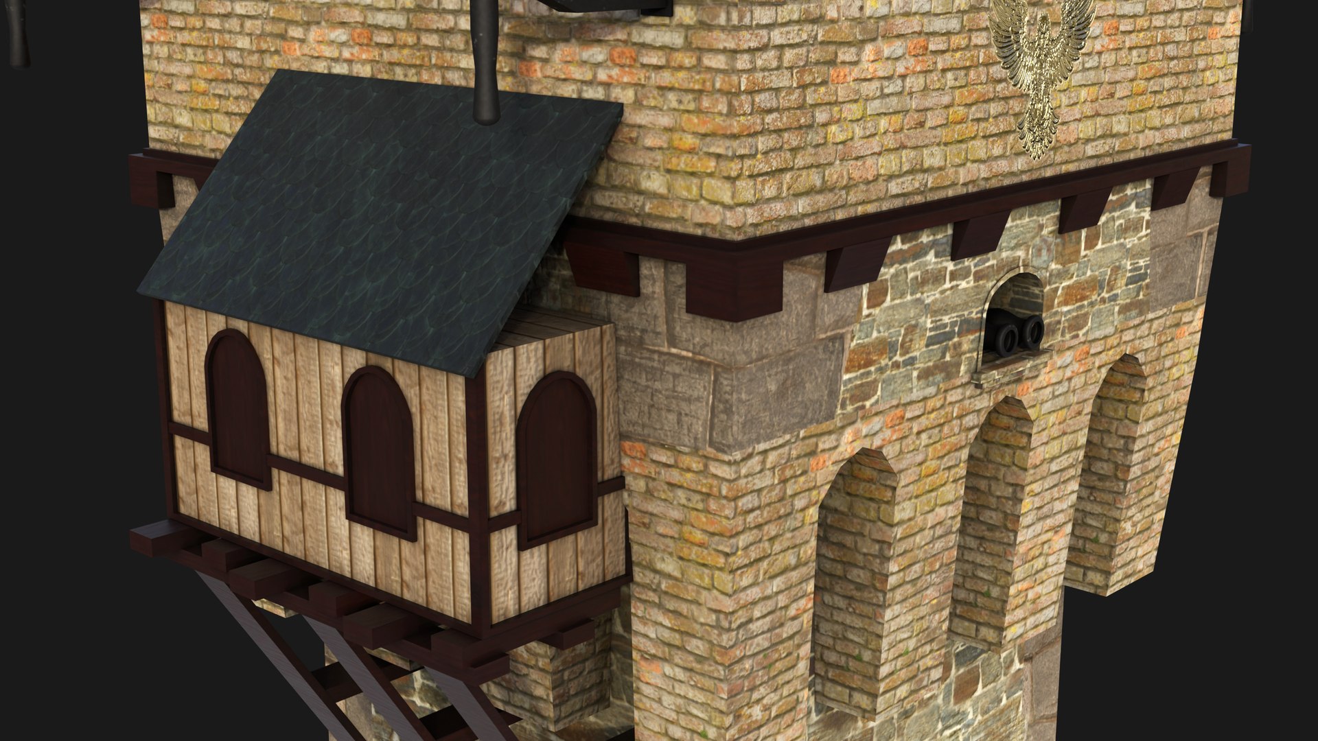 3D Castle Watch Tower 01 All PBR Unity UE Textures Included ...