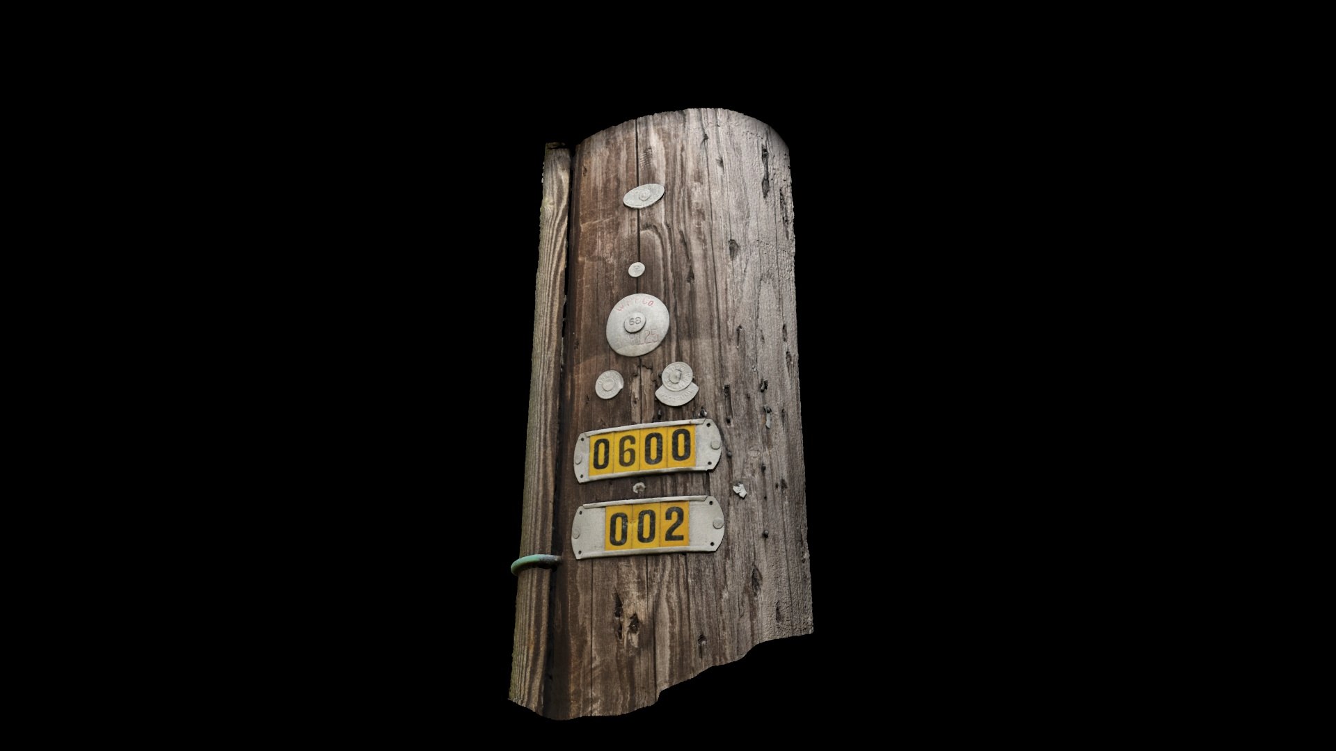 Wooden Pole With Number 3D Model - TurboSquid 2063397