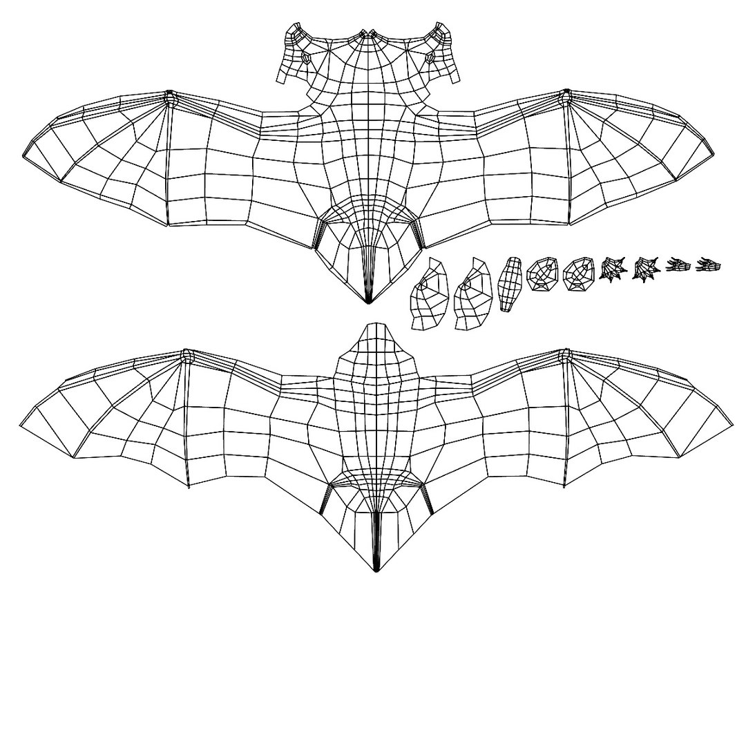 3d Model Of Base Mesh Bat