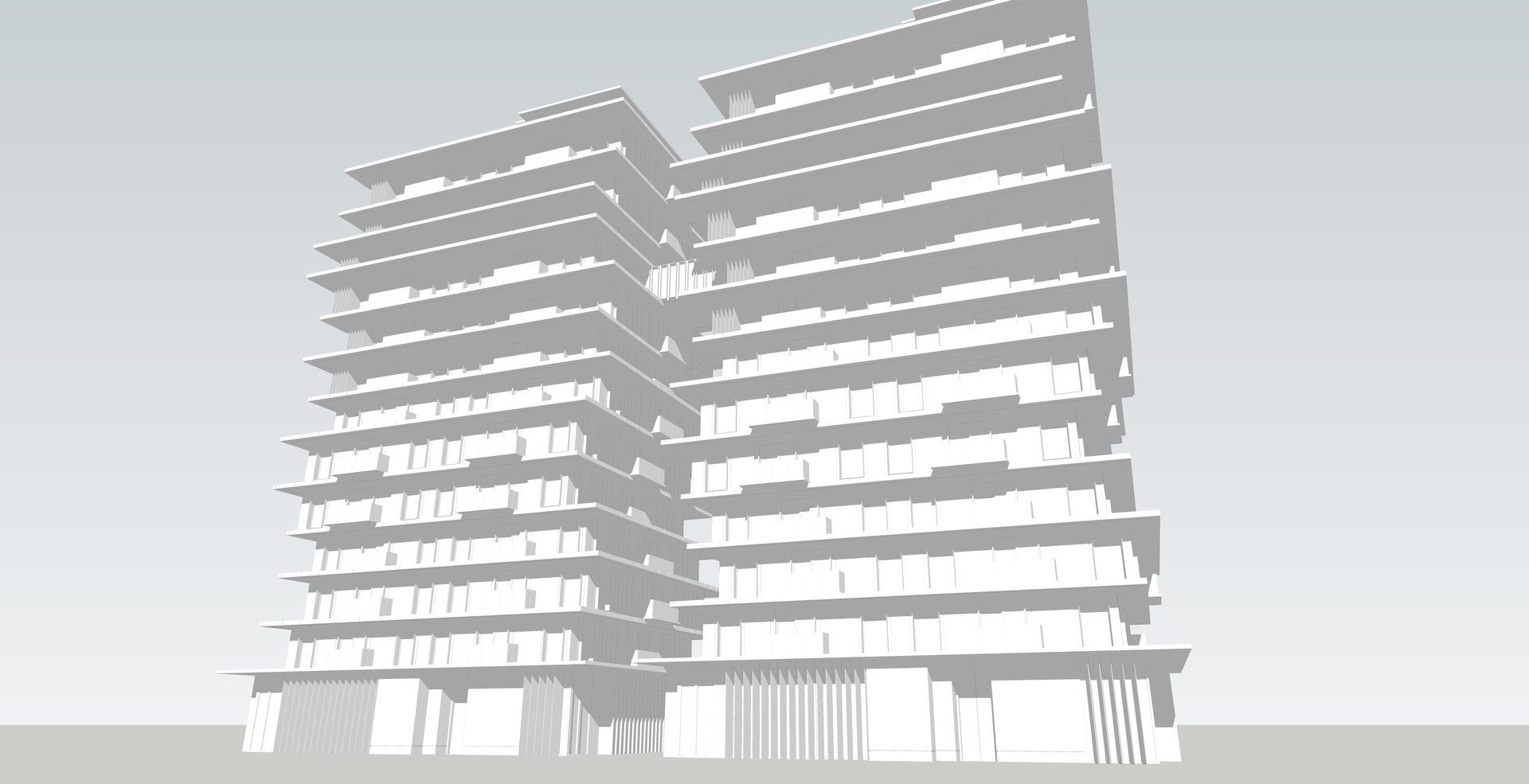 3D Modern Low-rise Building Model - TurboSquid 1632454