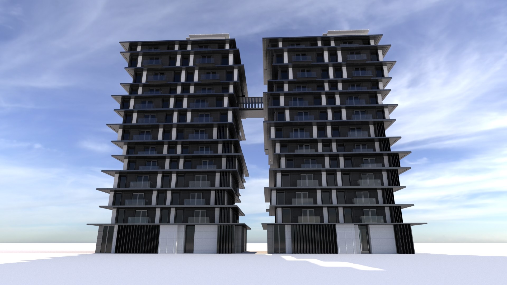 3D Modern Low-rise Building Model - TurboSquid 1632454