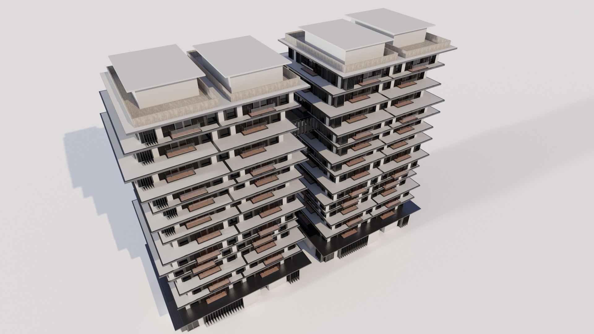 3D Modern Low-rise Building Model - TurboSquid 1632454