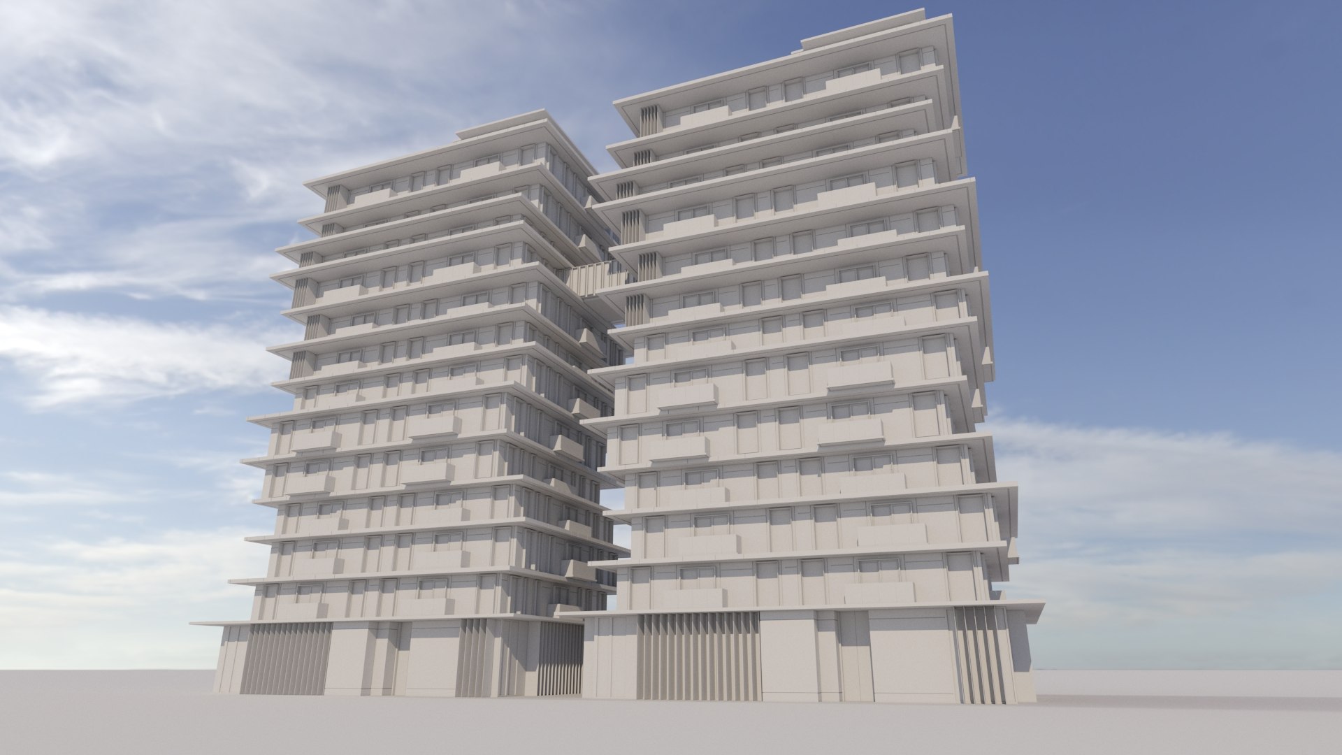 3D Modern Low-rise Building Model - TurboSquid 1632454