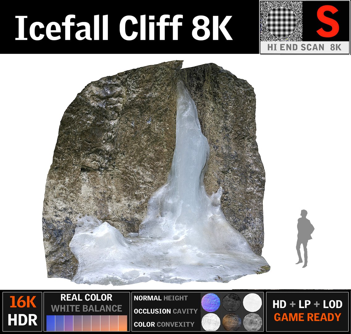 3D Icefall Cliff 8k Model | 1143770 | TurboSquid