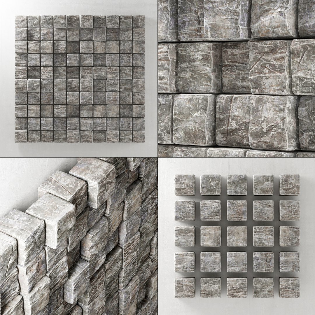 3D Panel Stone Cube - TurboSquid 1482497