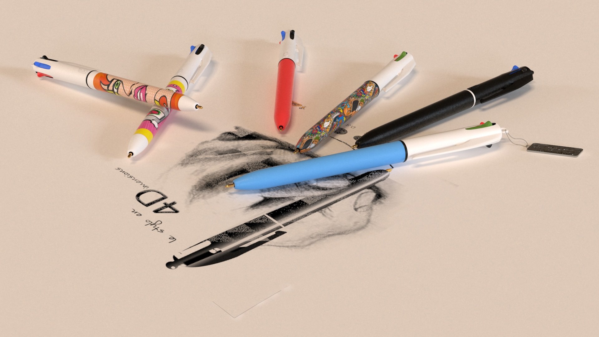 Pen BIC Model - TurboSquid 2198371