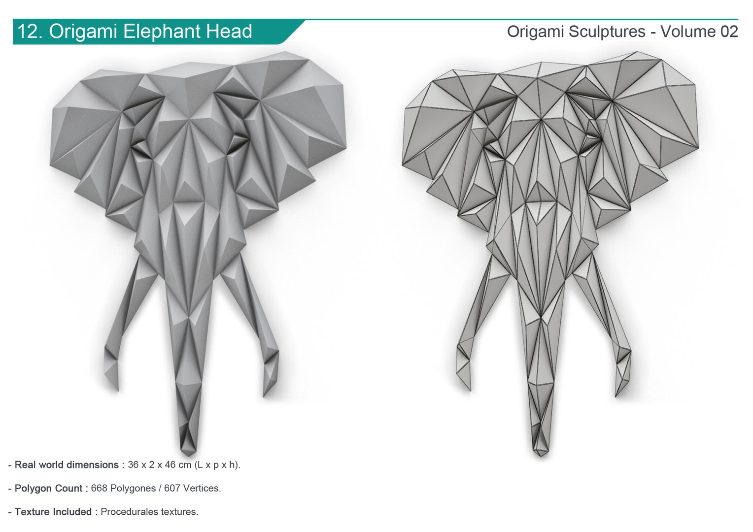 Origami Paper Sculpture Animal 3D Model - TurboSquid 1422892