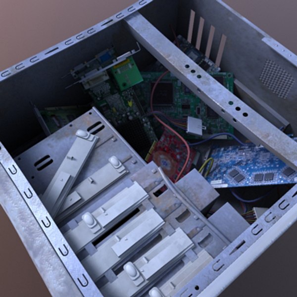 3d model of ruined pc case