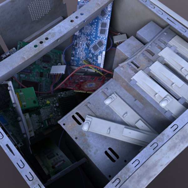 3d model of ruined pc case