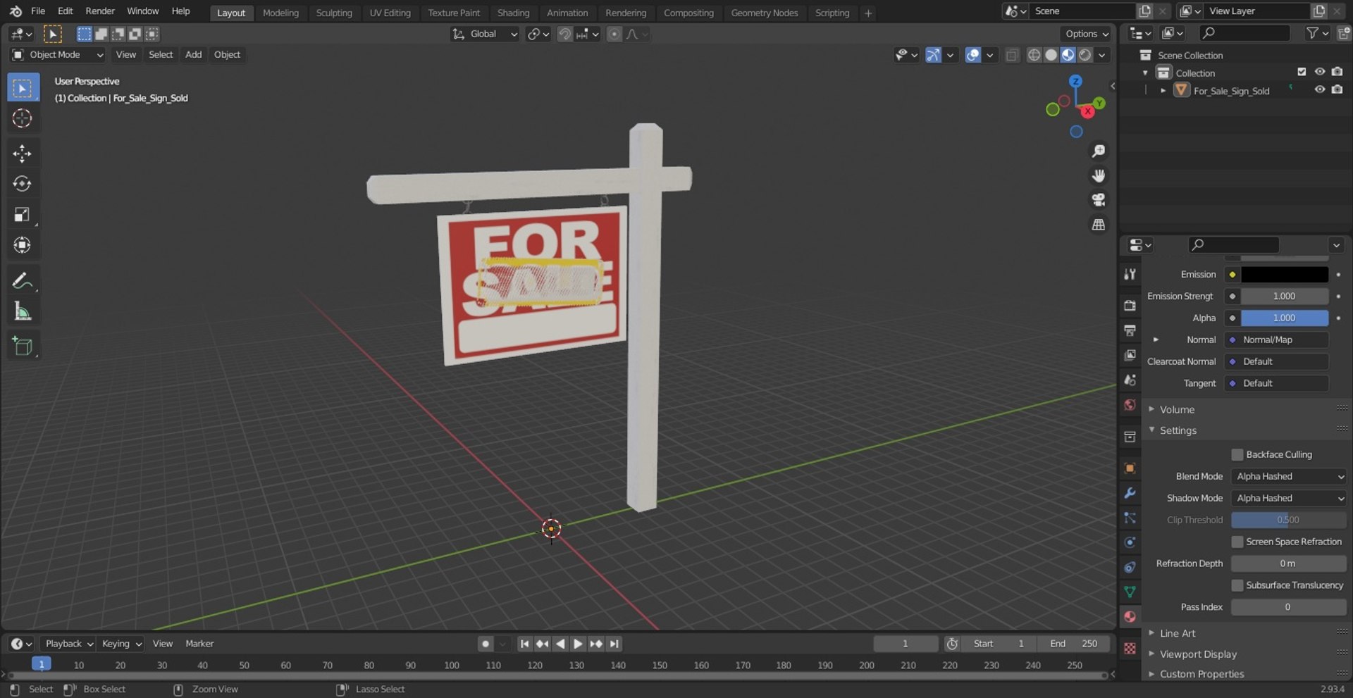 3D For Sale Sign Sold model - TurboSquid 1790688
