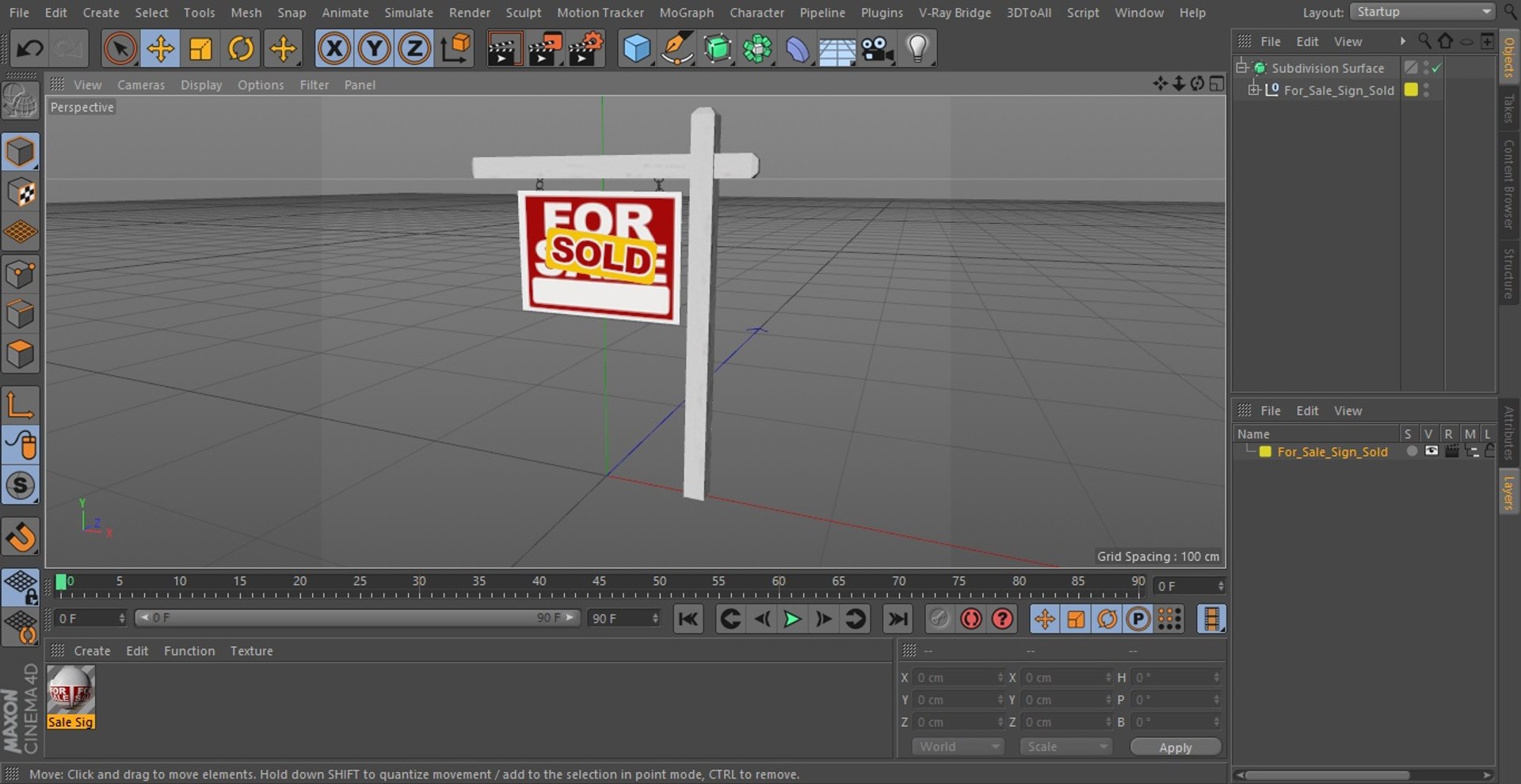 3D For Sale Sign Sold model - TurboSquid 1790688