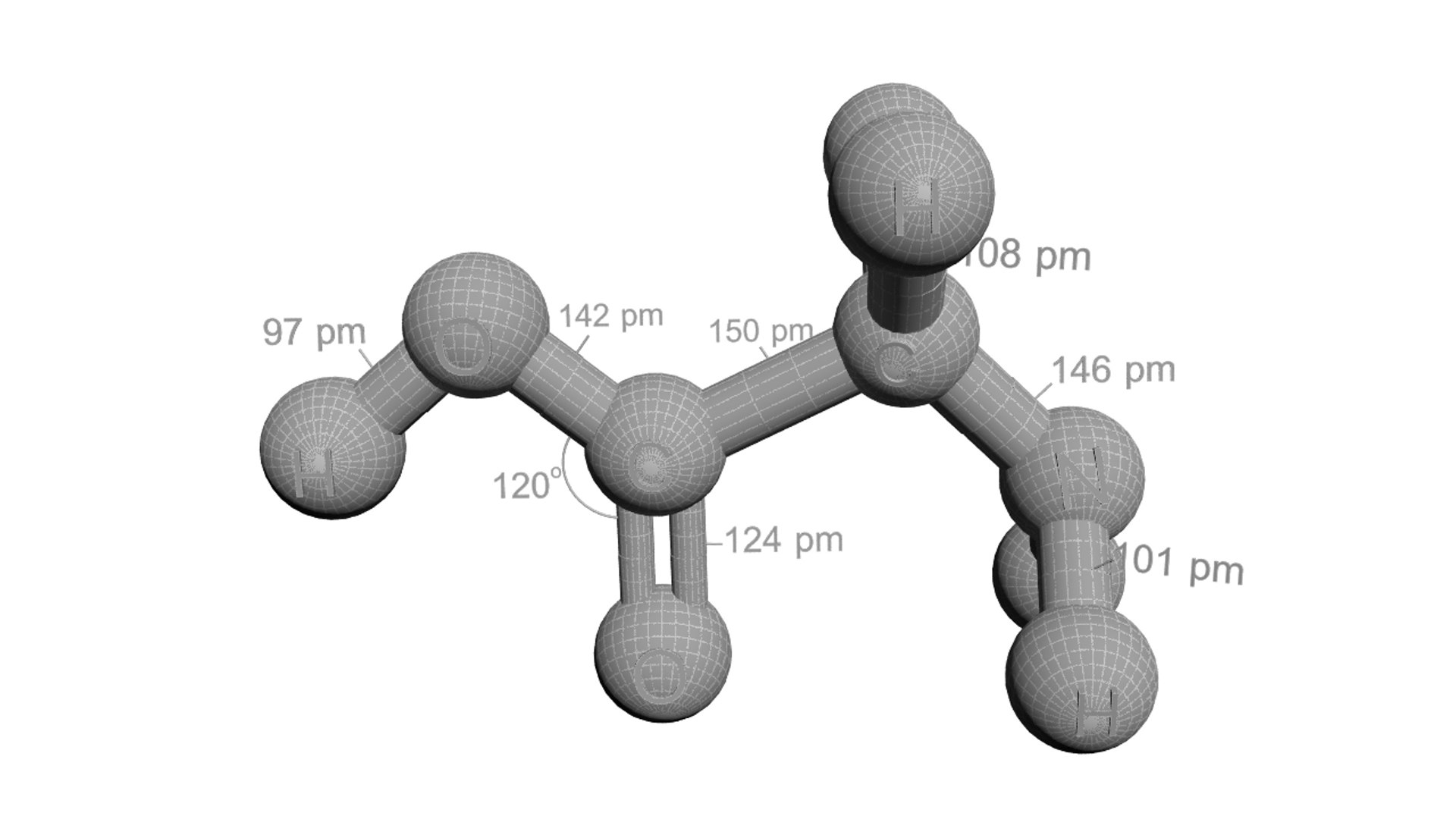 3D Model C2h5no2 Molecule Glycine - TurboSquid 1424765