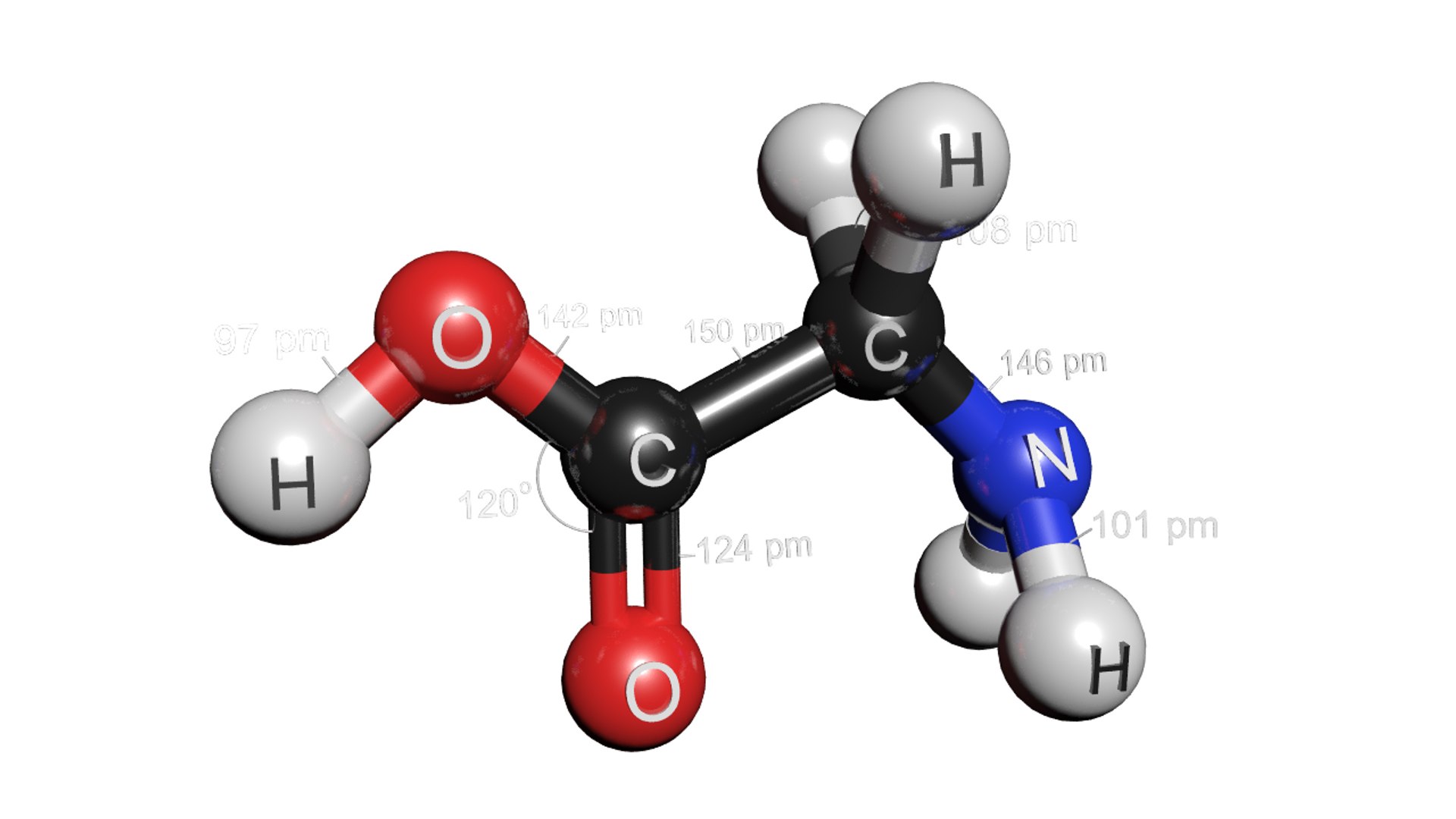 3D Model C2h5no2 Molecule Glycine - TurboSquid 1424765
