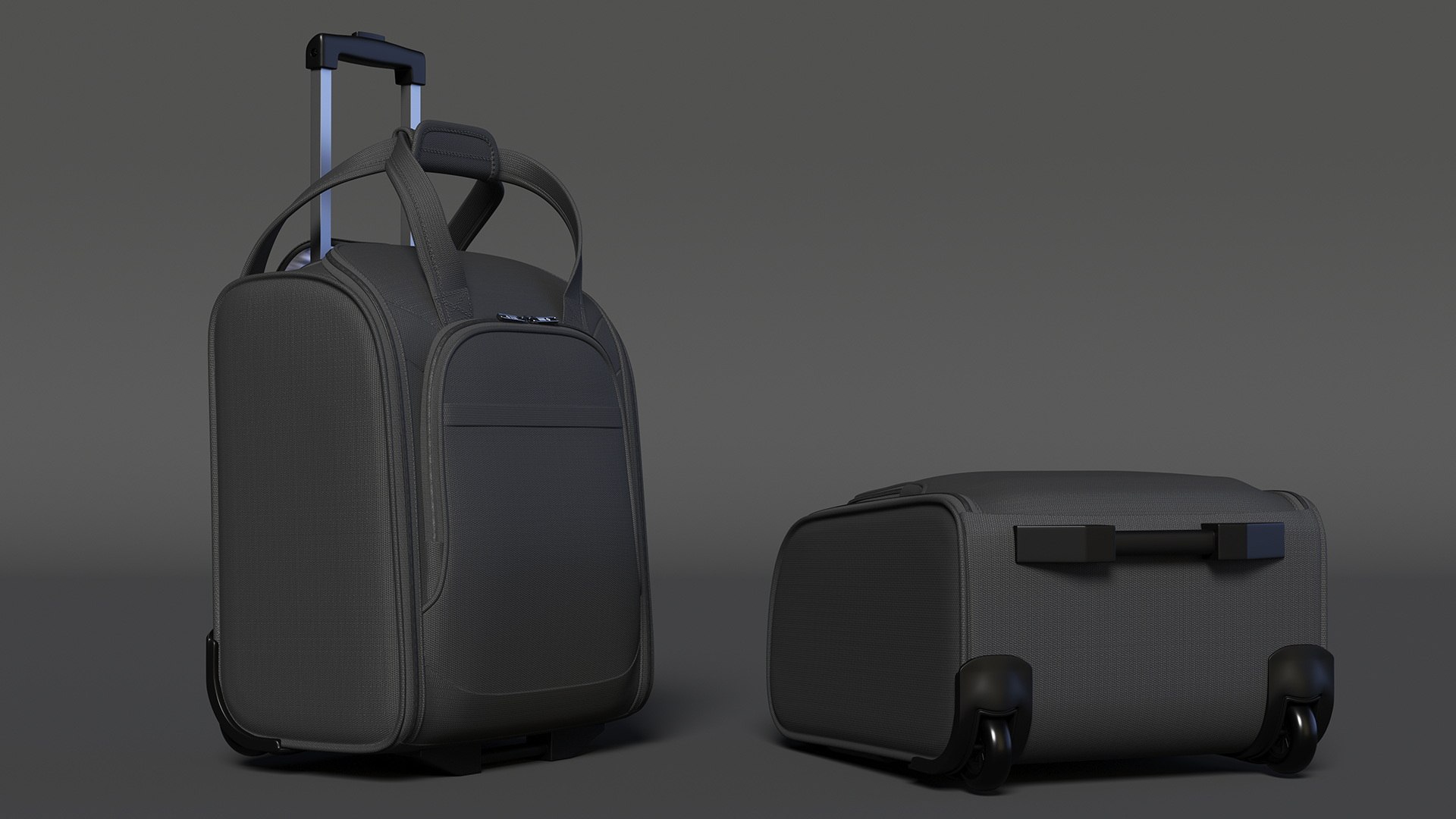 3D Black Softshell Rolling Luggage Model - TurboSquid 2083679