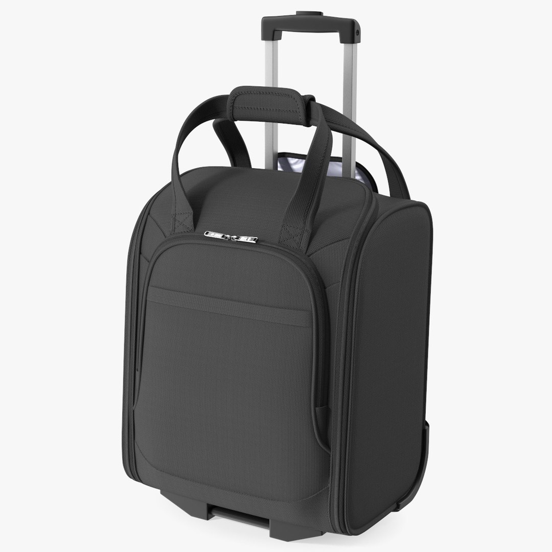 3D Black Softshell Rolling Luggage model - TurboSquid 2083679