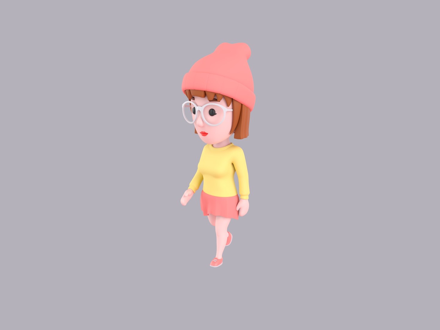3D Cartoon Female Character Rigged 113 - TurboSquid 2383490