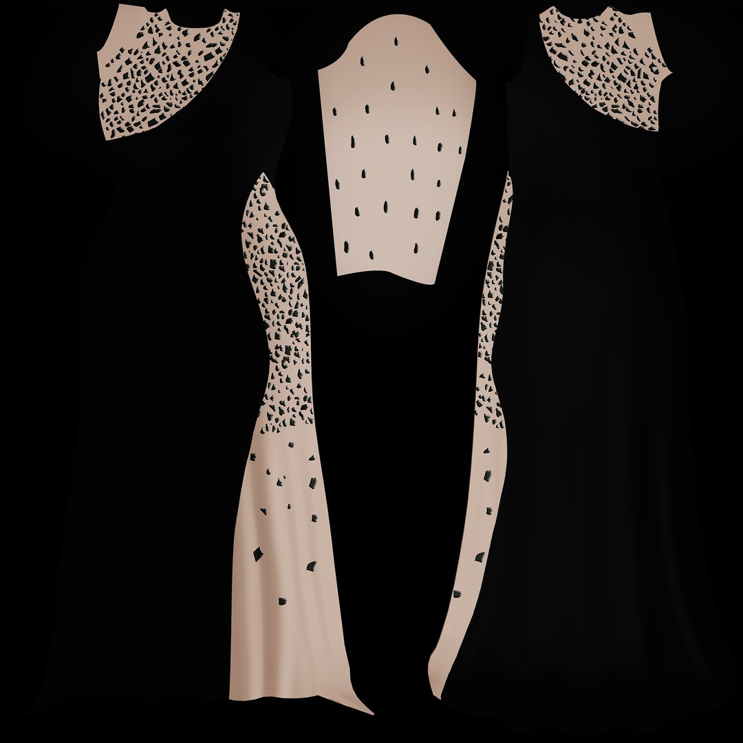 Luxury Beaded Long Black Prom One Arm Dress 3D model - TurboSquid 1861364